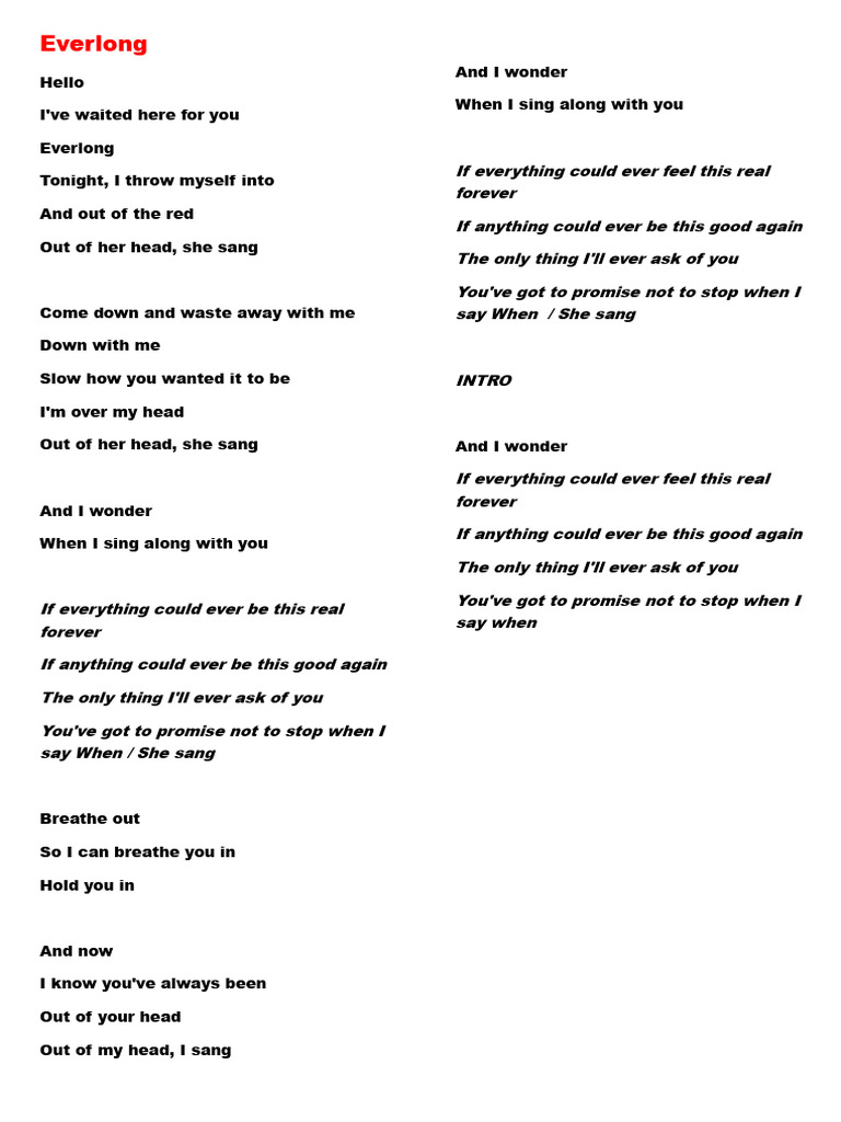 Everlong - Foo Fighters | PDF