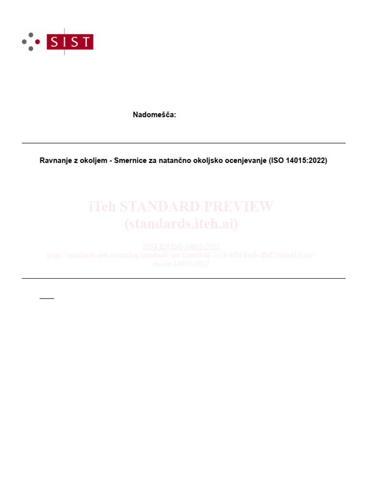 SIST-EN-ISO-14015-2022 | PDF | International Organization For ...