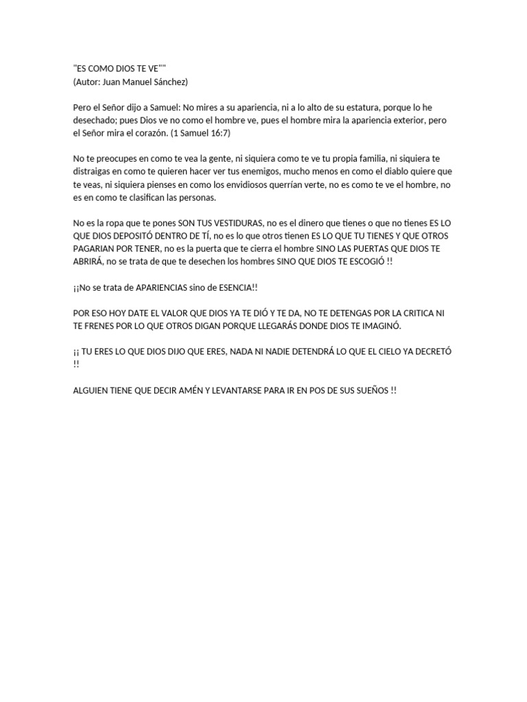 La Esencia de Cómo Dios Te Ve | PDF