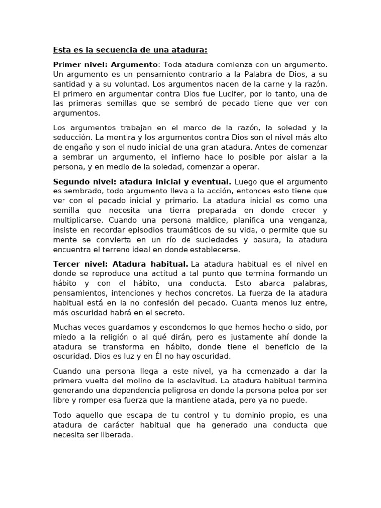 Esta es la secuencia de una atadura | PDF | Jesús | Dios Esta es la secuencia de una atadura | PDF | Jesús | Dios