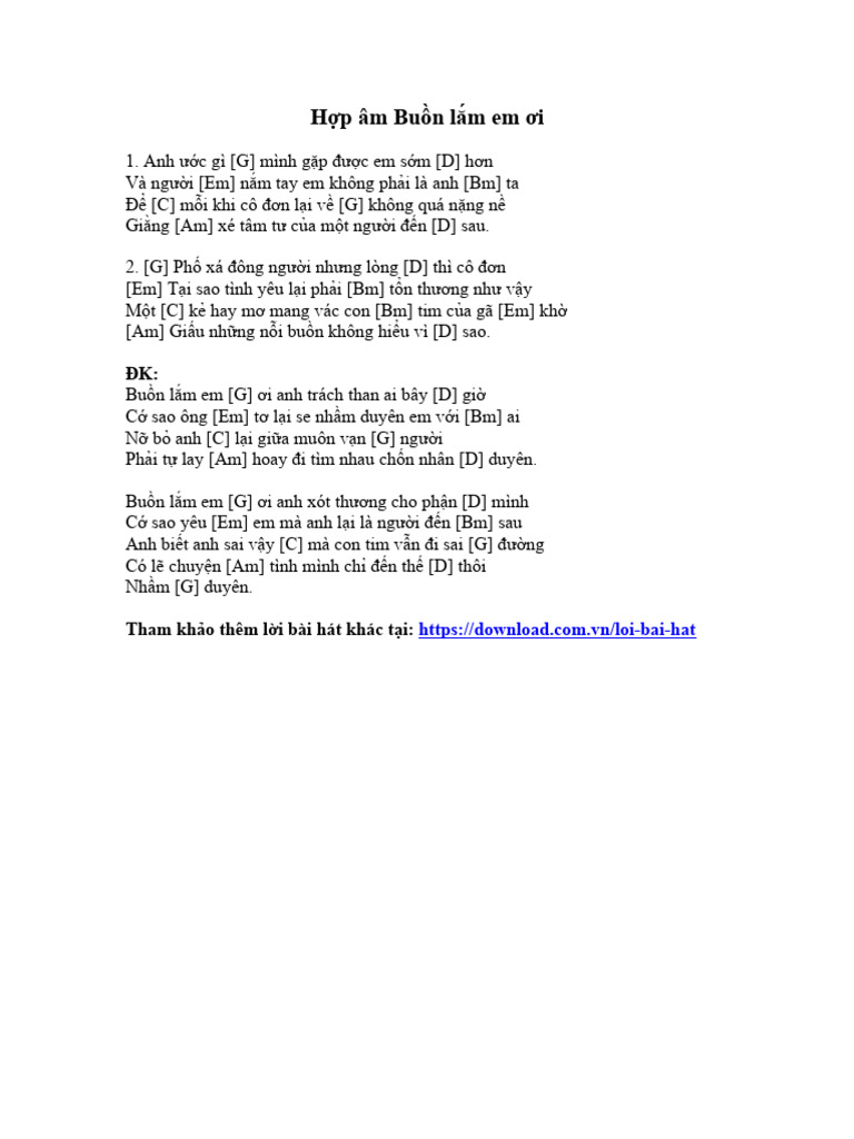 Hop Am Buon Lam em Oi | PDF