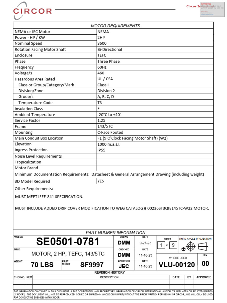 NEMA 2HP TEFC Motor Specifications | PDF | Electric Power | Electrical Components