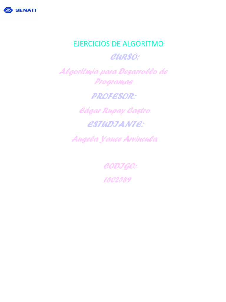 Ejercicios de Algoritmo Práctica 1 | PDF | Algoritmos | Ingeniería Informática