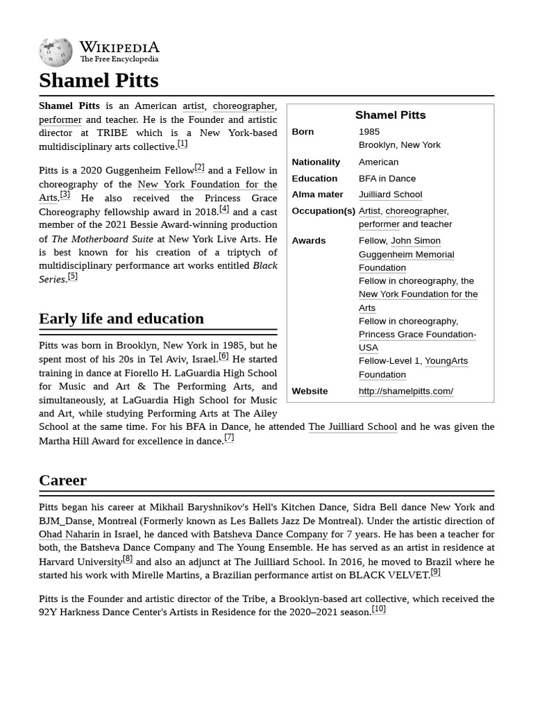 Shamel_Pitts | PDF | Performing Arts | Dances