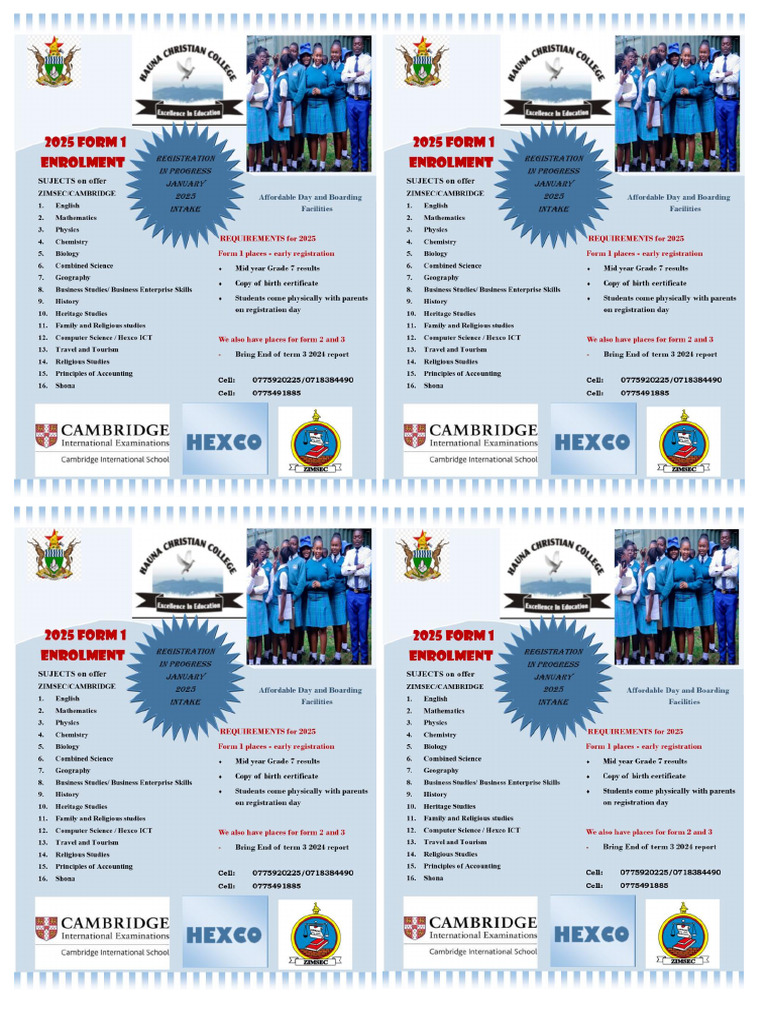 HCC Form 1 Advert Jan 2025 1 | PDF