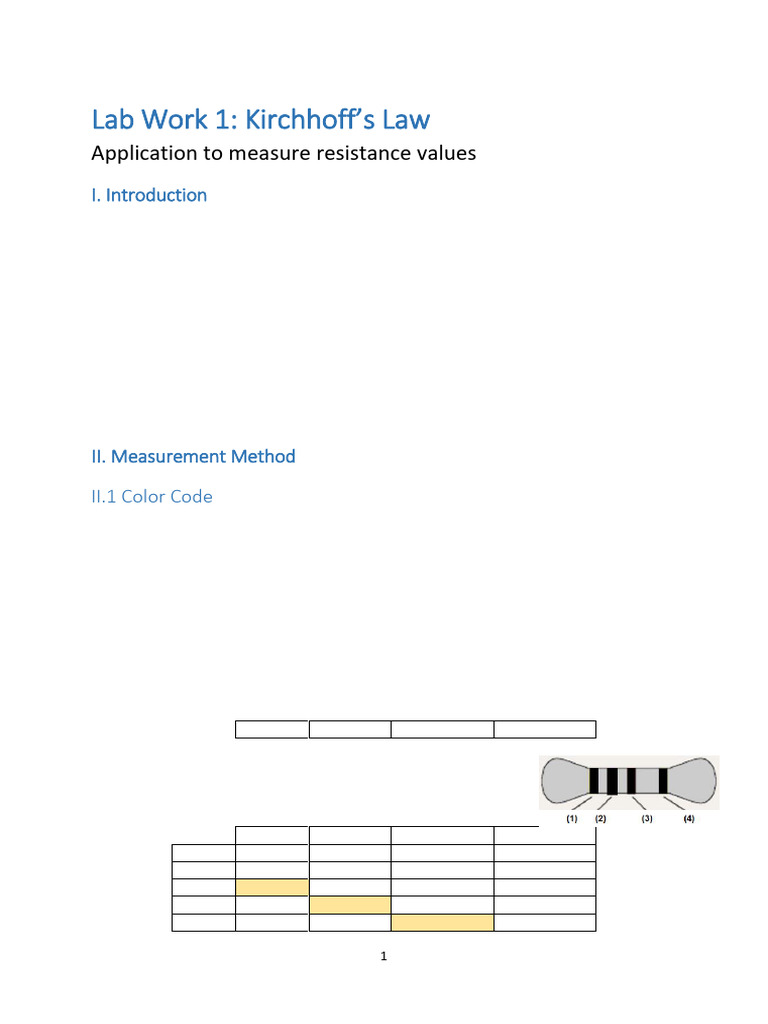 TP 1 ENG Corrected | PDF | Resistor | Electrical Resistance And Conductance