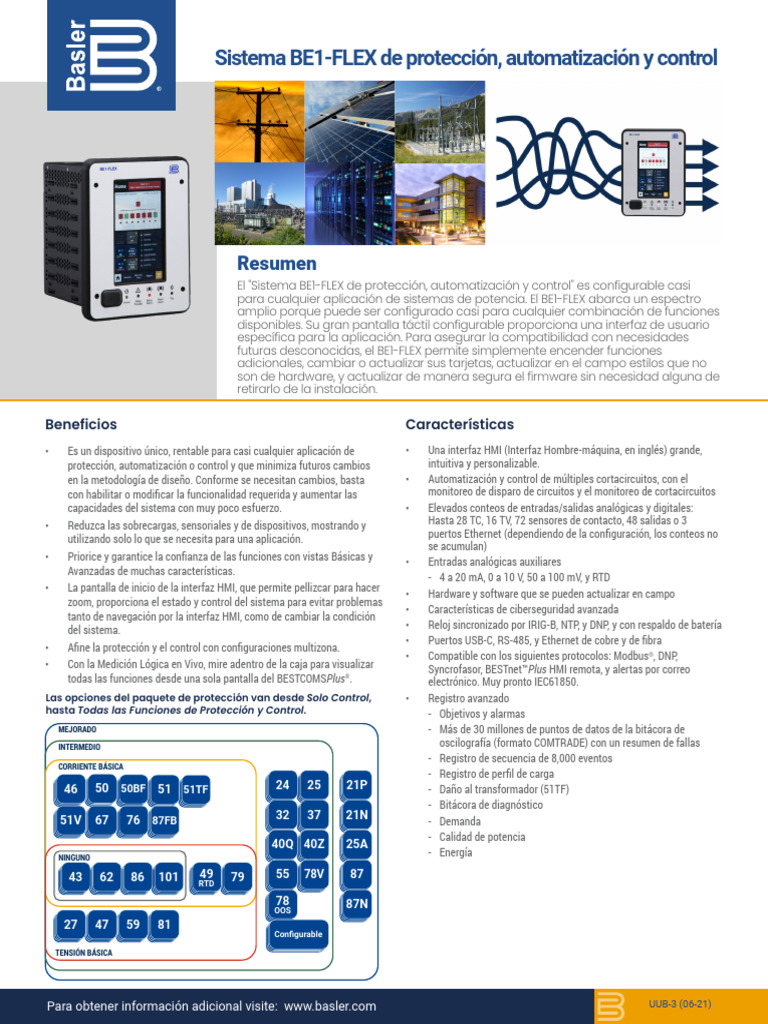 BE1-FLEX Especificaciones Tecnicas | PDF | Interfaz de usuario | Hardware de la computadora