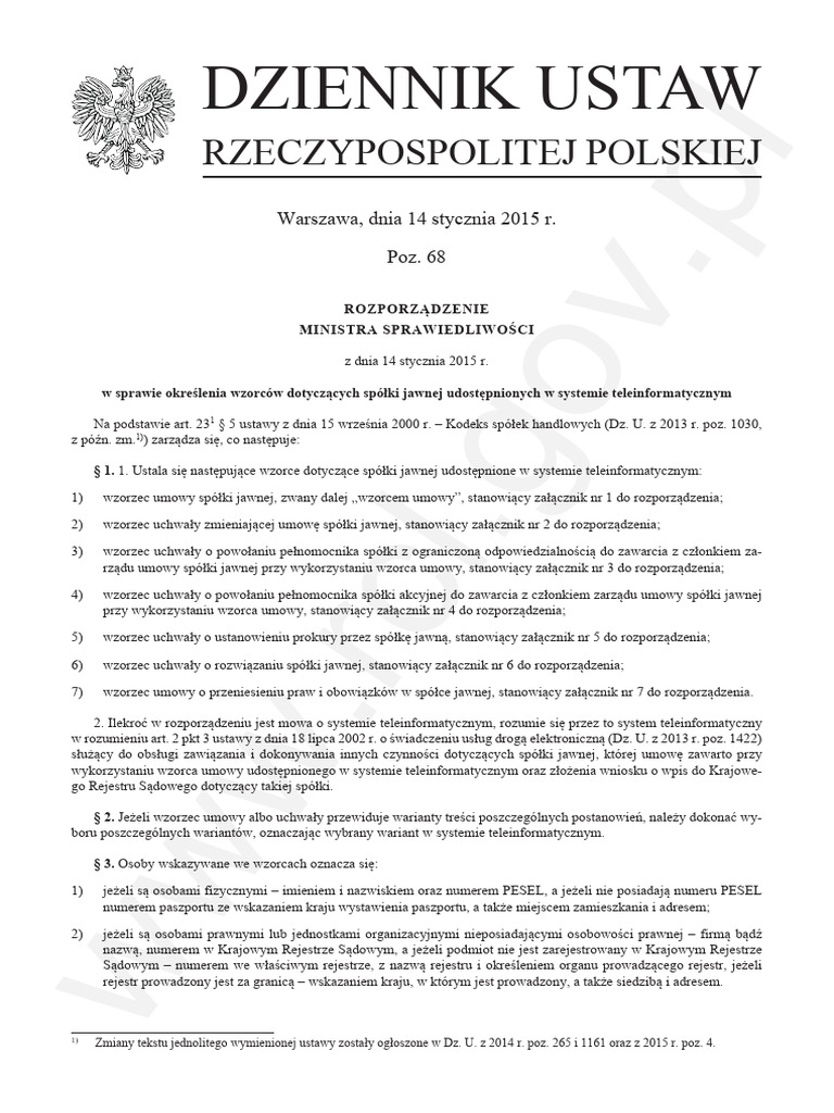 Umowa spółka jawna-system teleinformatyczny | PDF
