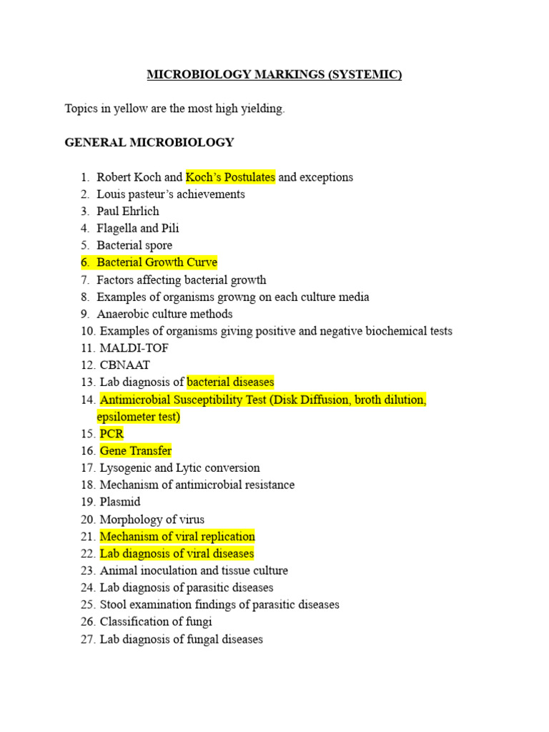 Microbiology System Wise Markings | PDF | Immune System | Bacteria