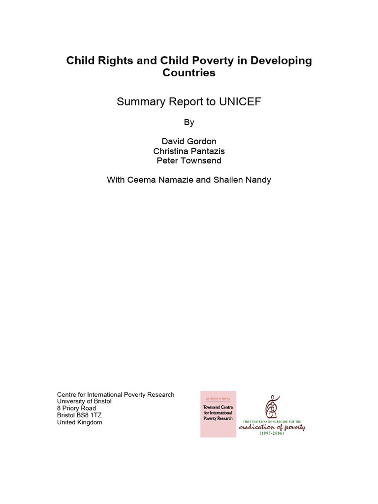 Child Rights and Poverty in Developing Nations | PDF | Poverty ...