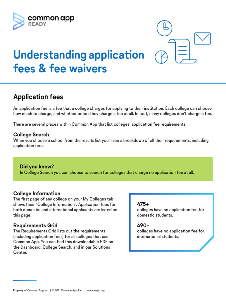 College Application Fees & Waivers | PDF | Fee