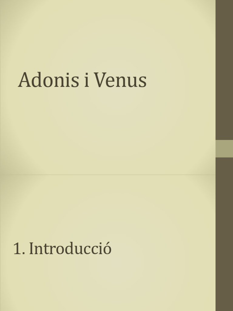 Presentació Adonis I Venus | PDF