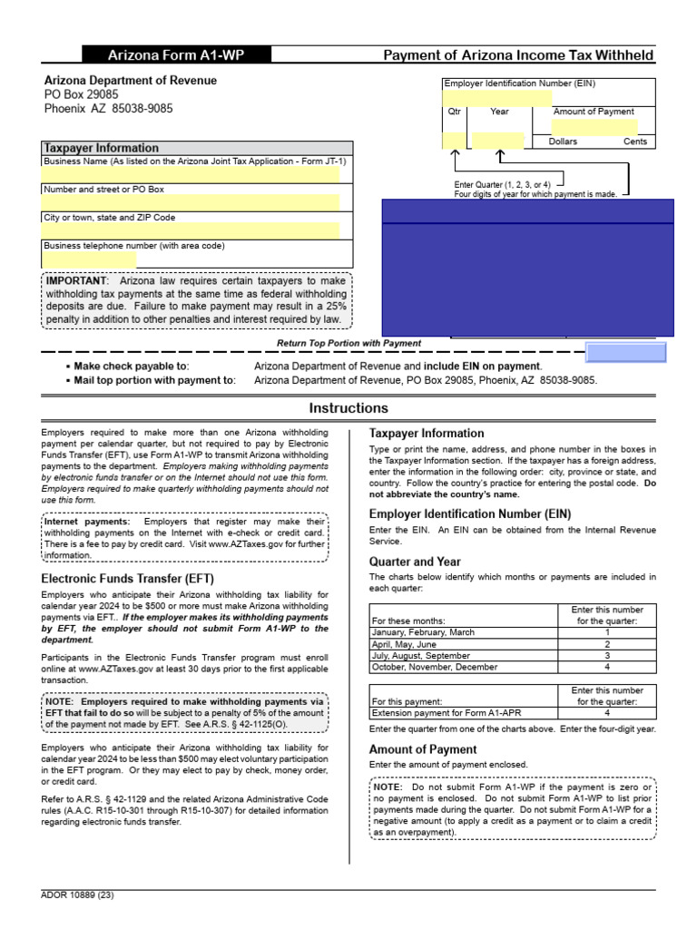 FORMS WITHHOLDING A1-WP F | PDF | Payments | Taxes