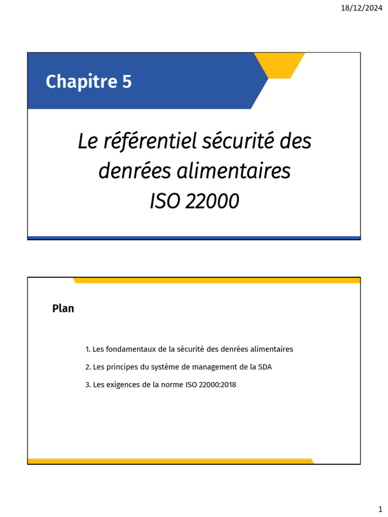 Chapitre 5 - ISO 22000 | PDF | Analyse des dangers et points critiques ...
