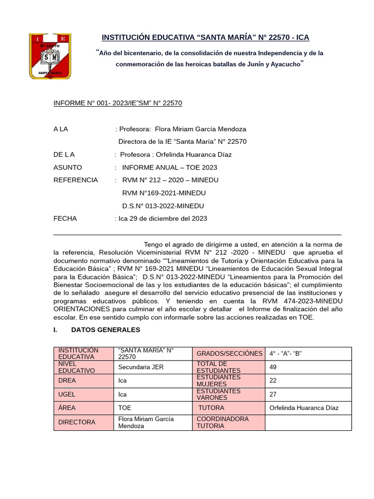 Informe Final de Toe 26-12-23 | PDF