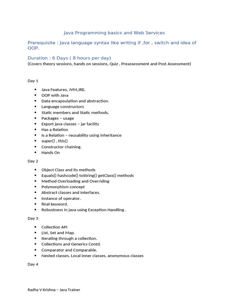 Java WebServices 6 Days 2022 | PDF