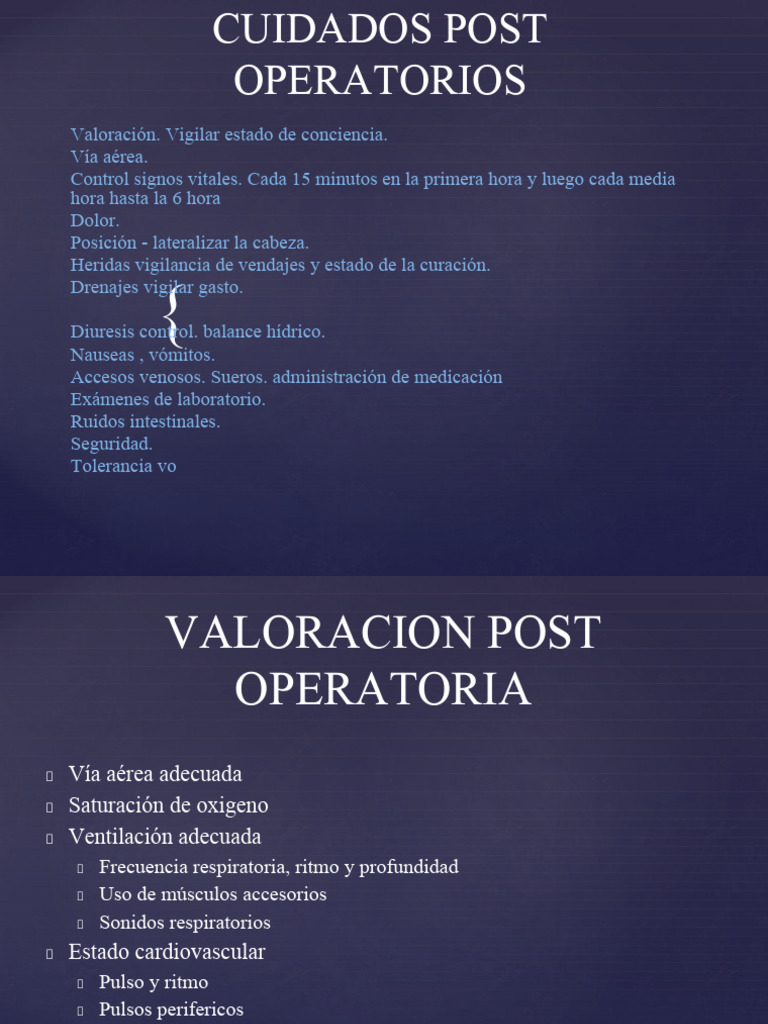 Clase 2 Cuidados Post Operatorios | PDF | Tos | Neumonía