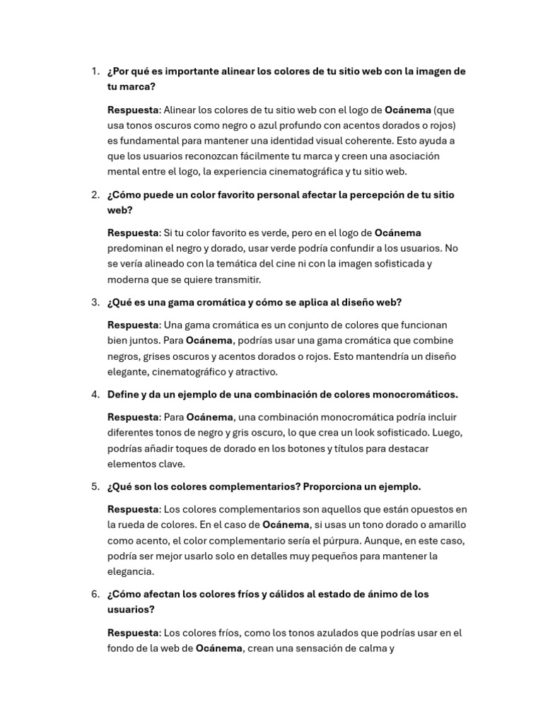 Actividad de Paleta de colores SENA OCAÑA | PDF | Color | Red mundial