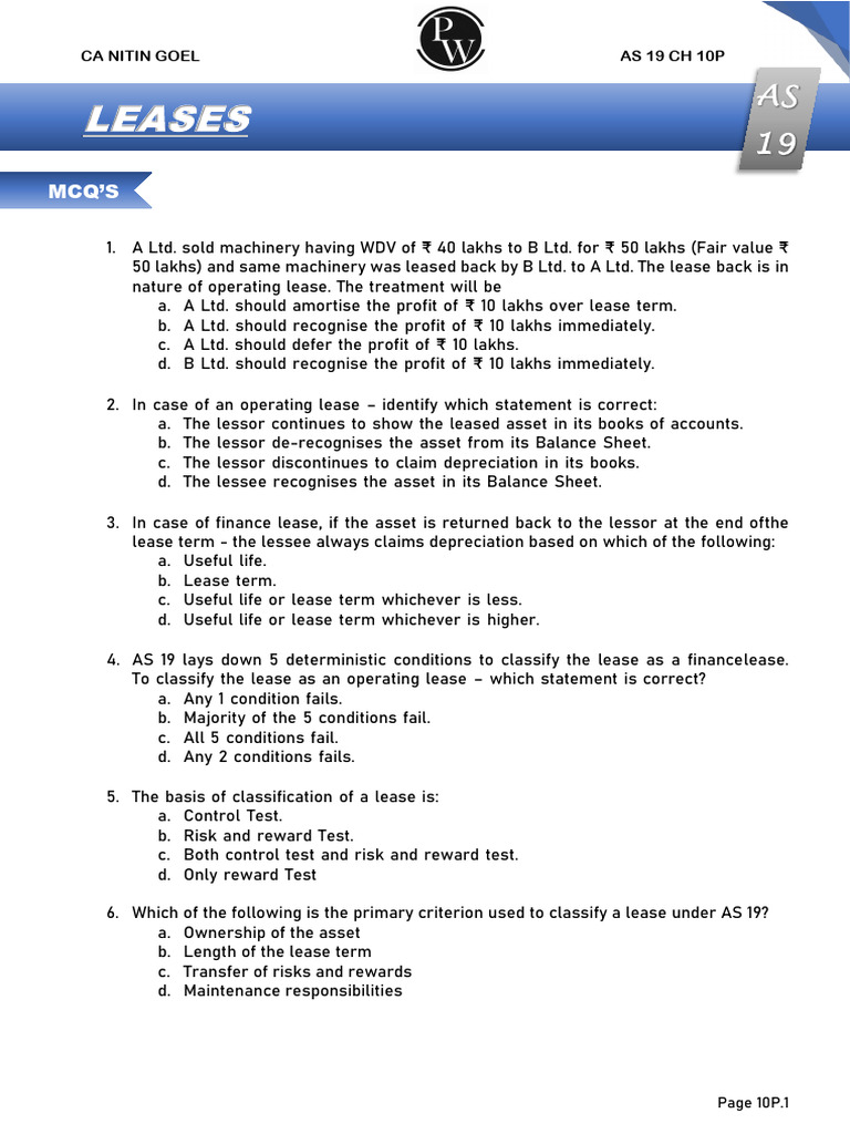 as19 | PDF | Lease | Depreciation