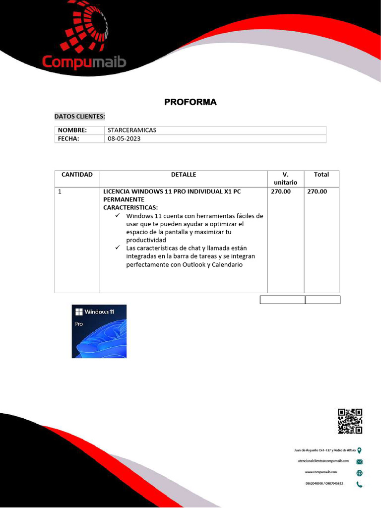 proforma windows 11 pro | PDF
