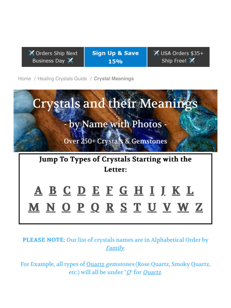 Complete Guide to Crystal Meanings | PDF | Quartz