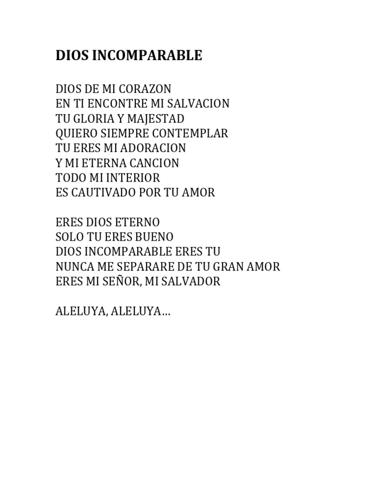 Dios Incomparable | PDF