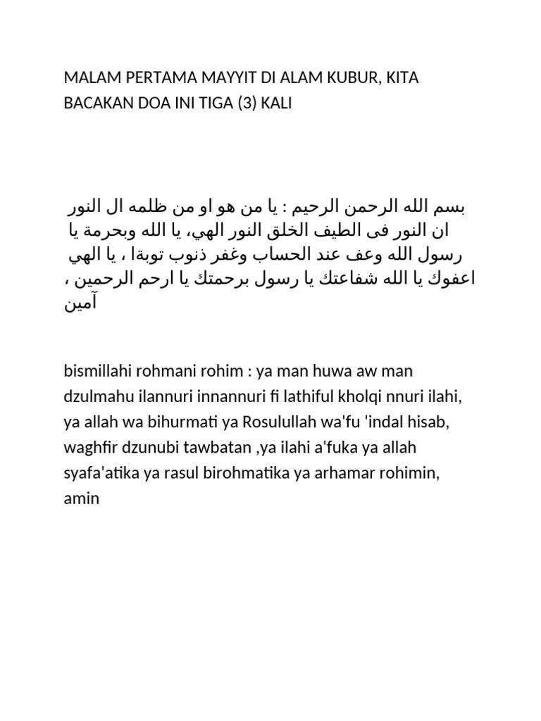 Doa Untuk MAYYIT 7 Hari | PDF