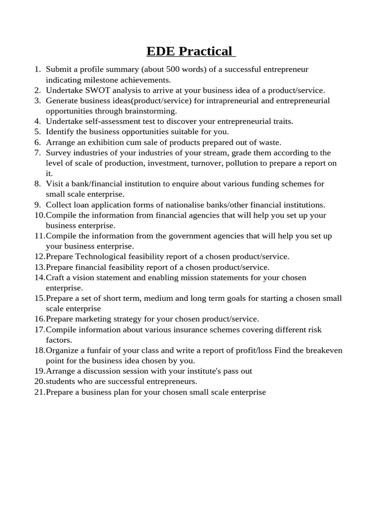 EDE Practicals | PDF