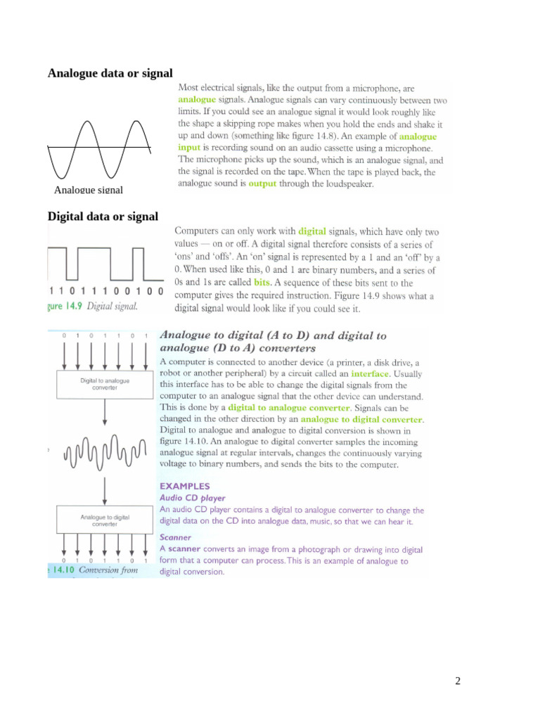 Analogue Data or Signal | PDF