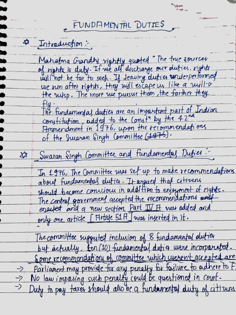Fundamental duties | PDF