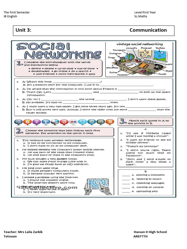 1 ST IB English SM-units 3 - 4-5 Communication Activities-Portfolio-Mrs ...