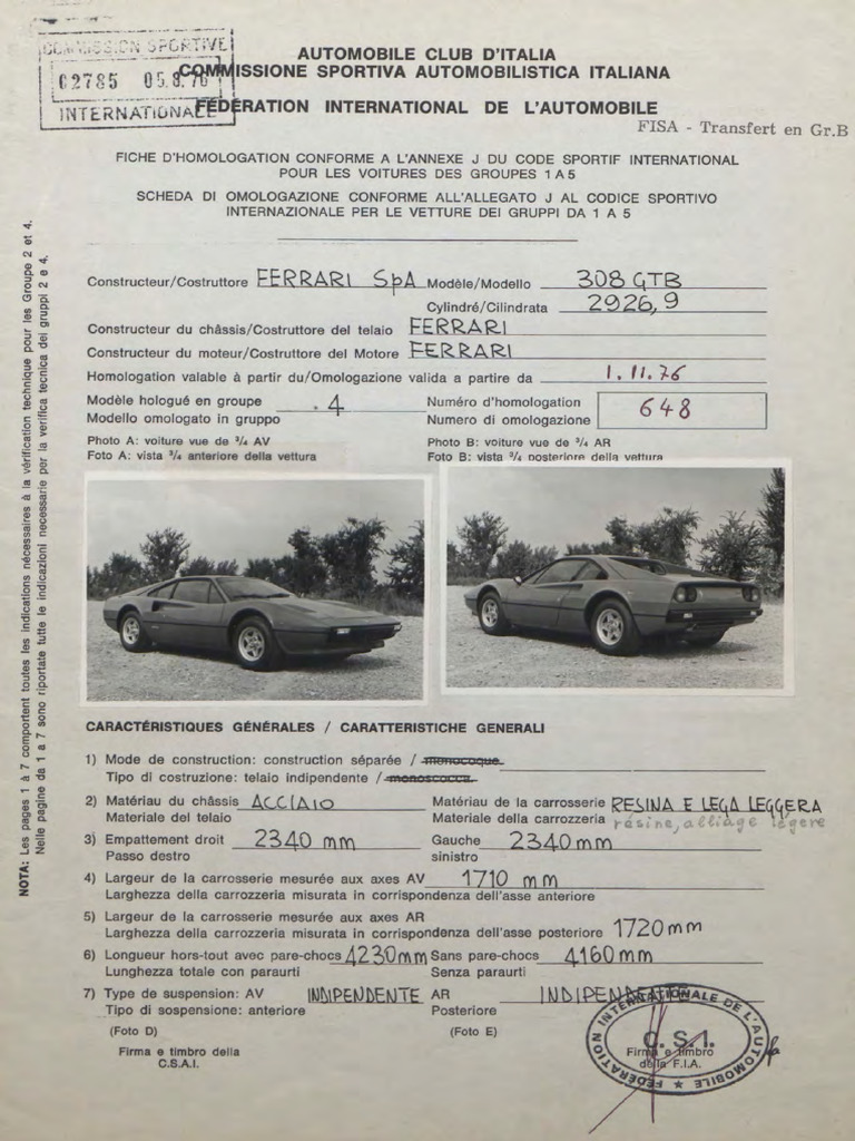 Homologation FIA pour voitures de course | PDF