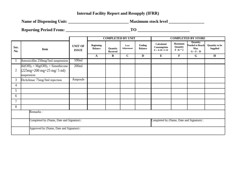 IFRR FORM | PDF