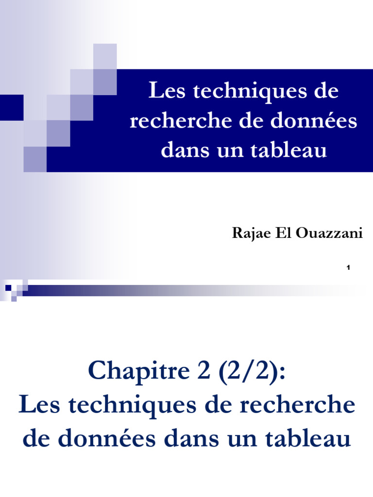 Chap 2 2 Méthodes de Recherche | PDF | Mathématiques appliqués | Programmation informatique