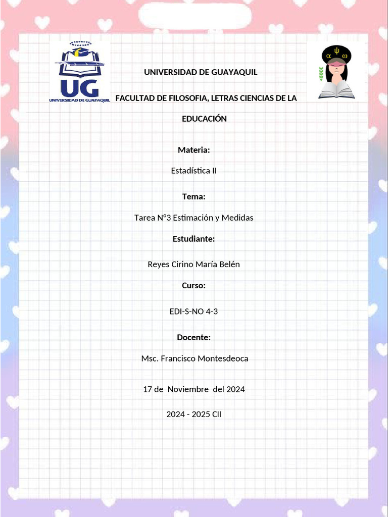 Tarea N°3 Estimación y Medidas | PDF | Media | Desviación Estándar