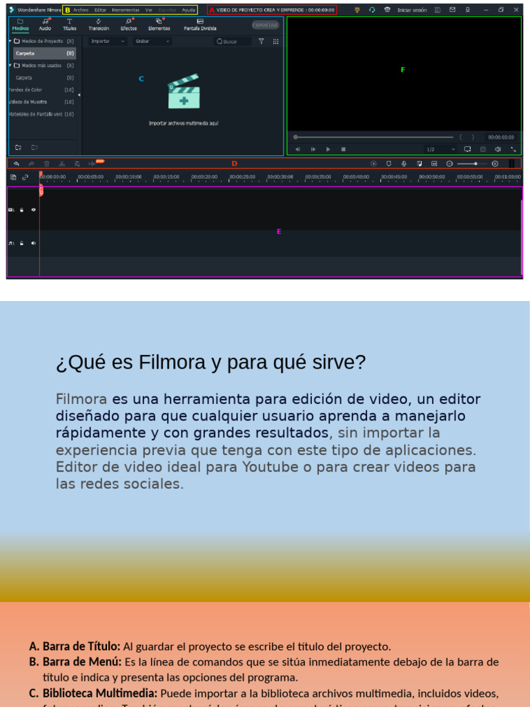 Interfaz de Filmora | PDF