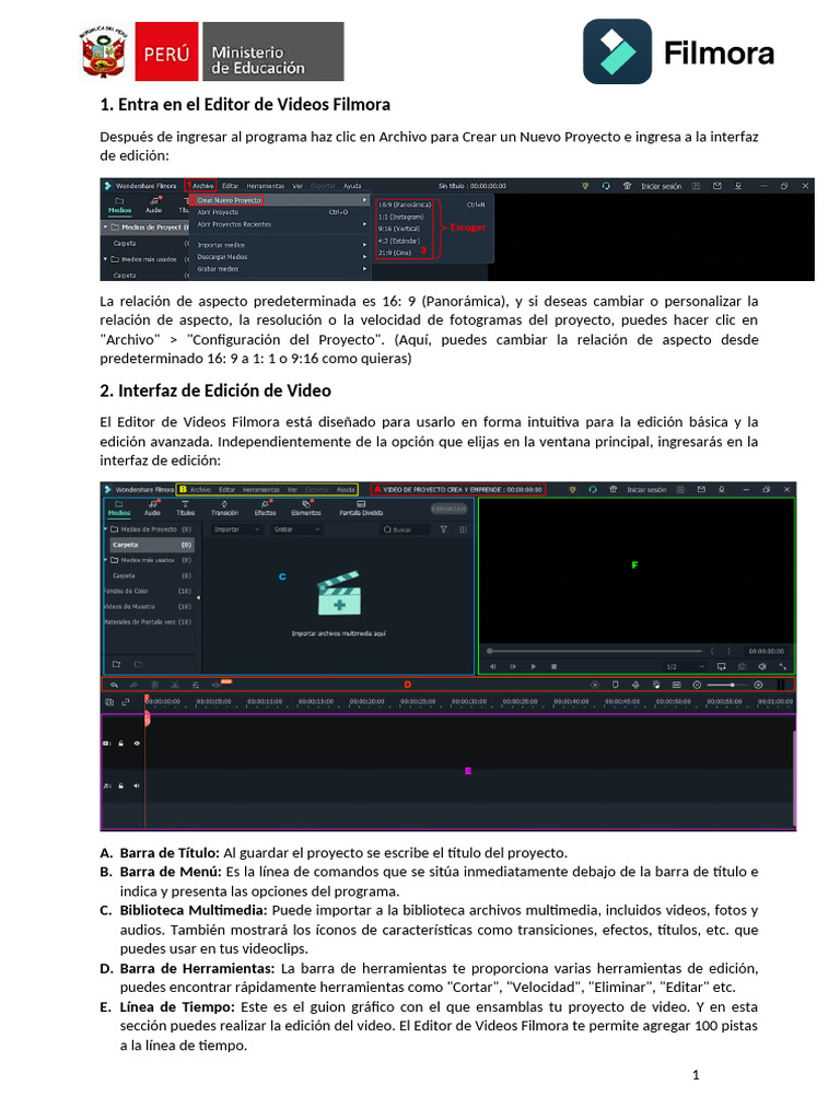 Manual de Filmora | PDF | Ventana (informática) | Botón (Computación)