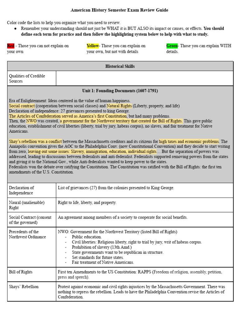 American History Exam Review Guide | PDF | United Farm Workers | Cold War