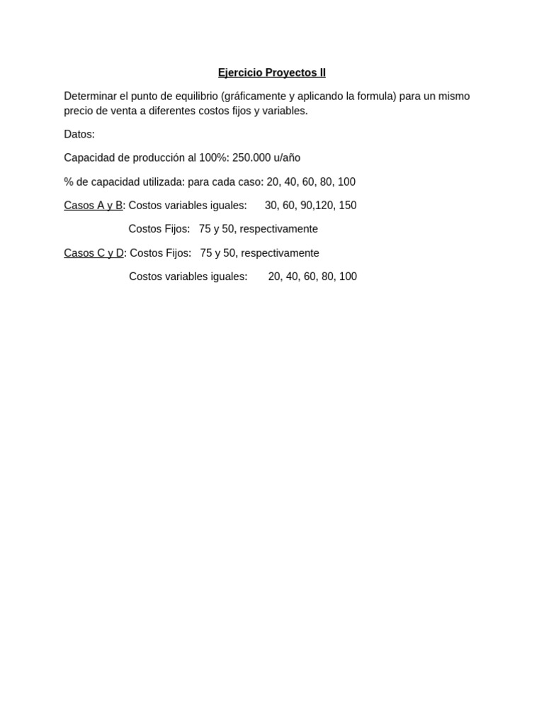 Ejercicio Proyectos II | PDF