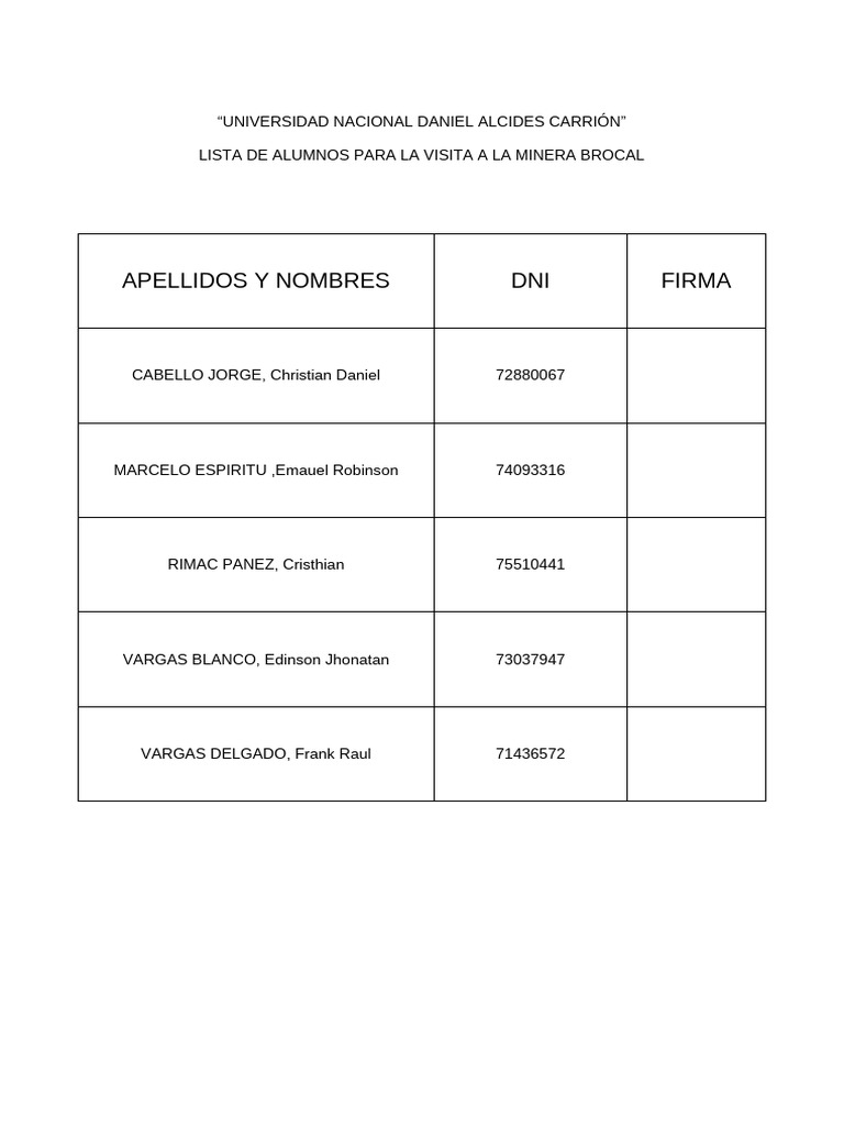 Apellidos y Nombres | PDF