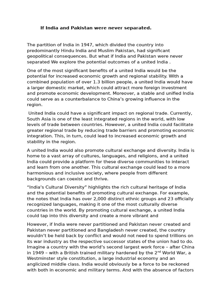 Ideology of Pakistan Assignment | PDF | Pakistan | Economies Of Scale