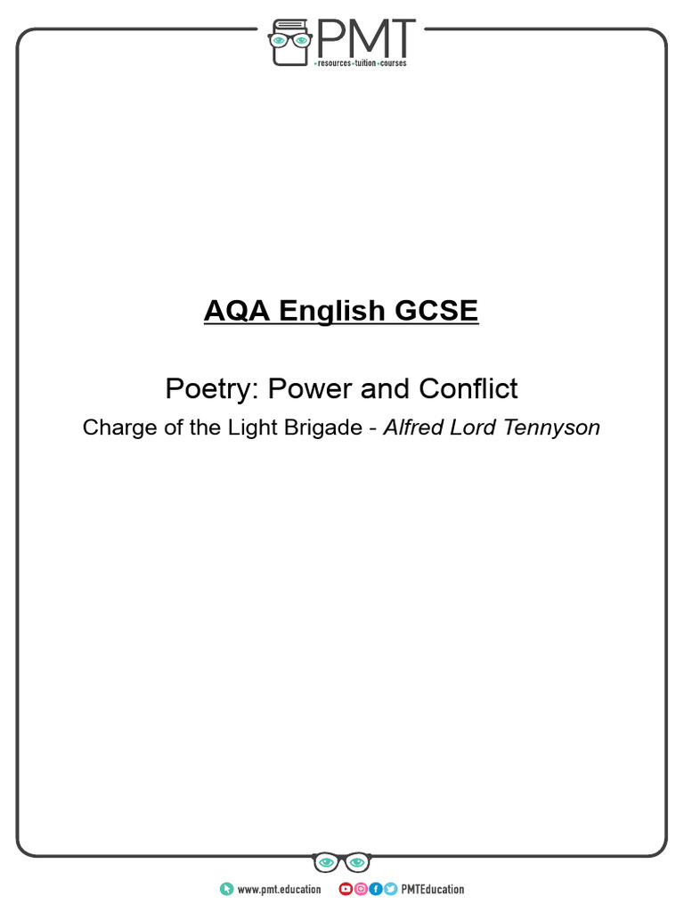 The Charge of The Light Brigade - Alfred Lord Tennyson | PDF | Rhyme ...