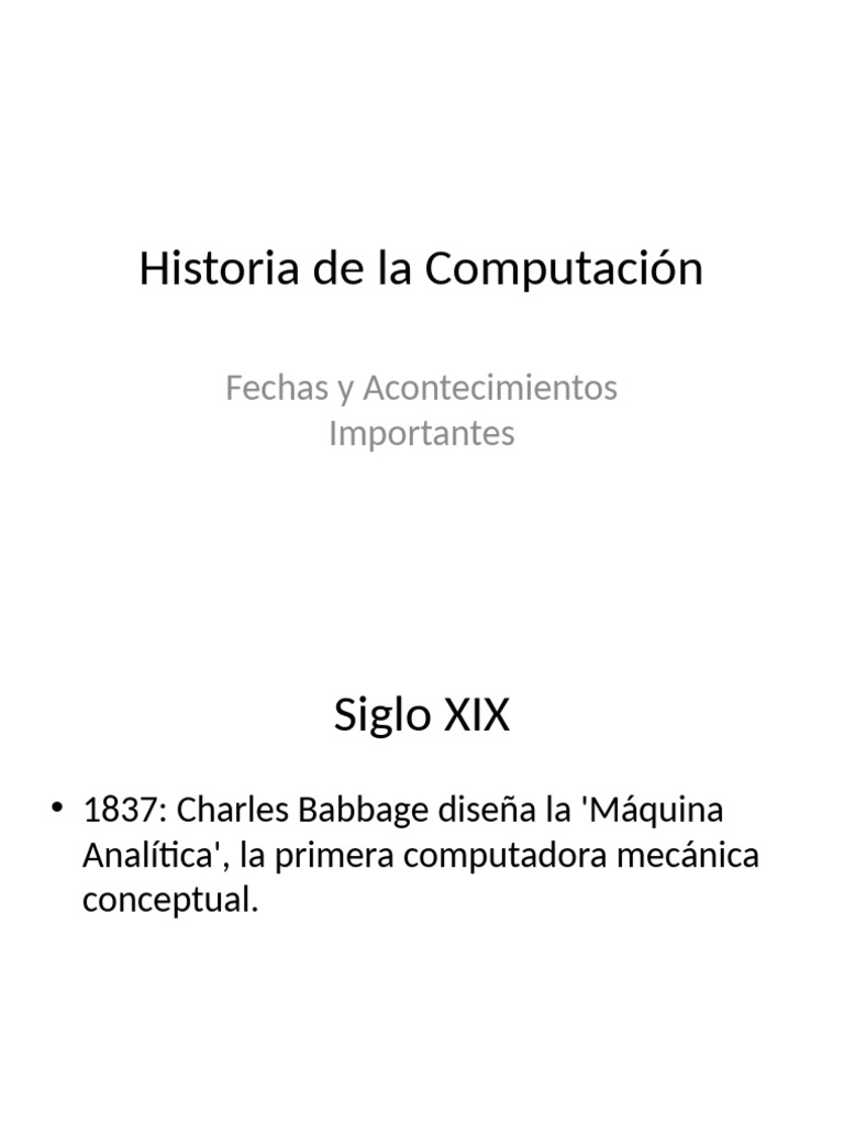 Historia de La Computacion | PDF