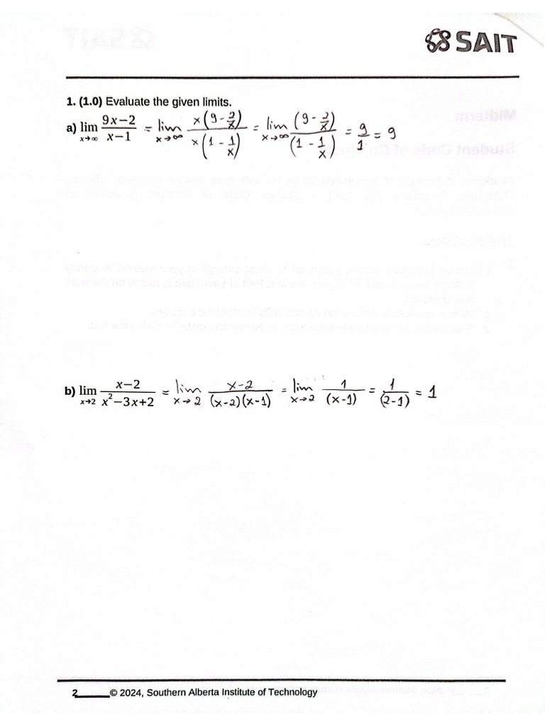 Math 238 - Midterm Winter2024 | PDF