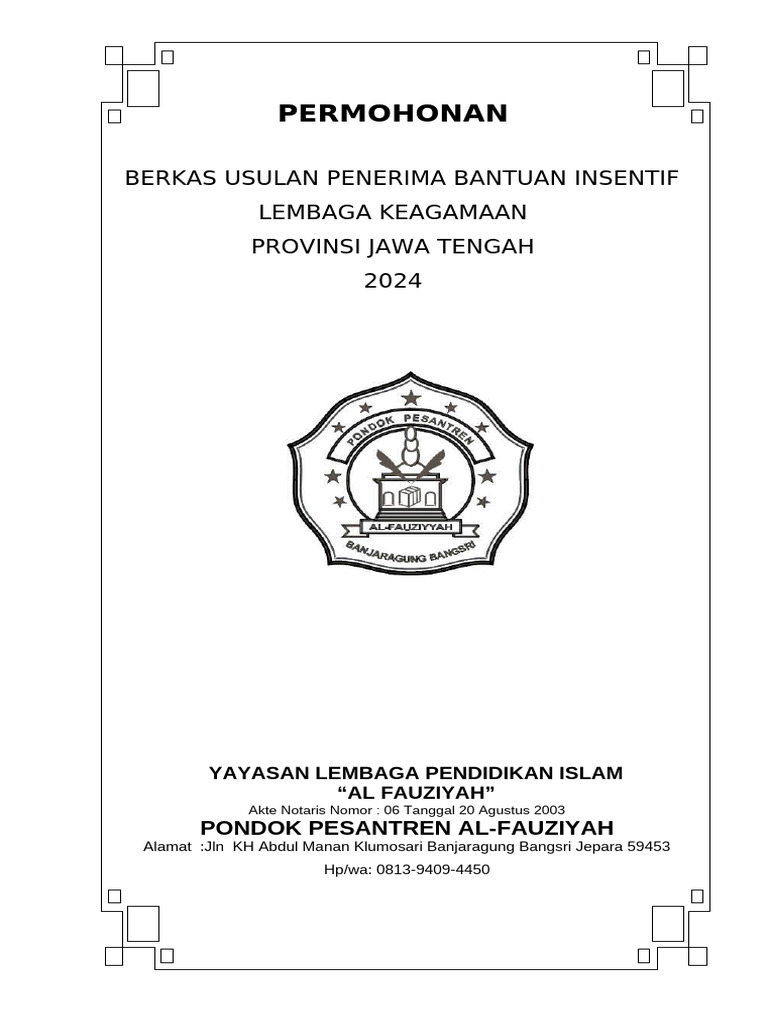 Contoh Sampul Proposal Yang Benar | PDF