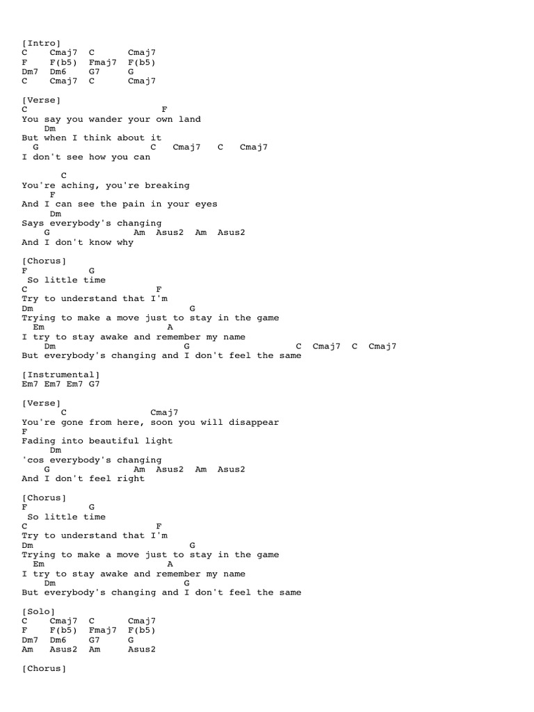 Everybodys Changing | PDF