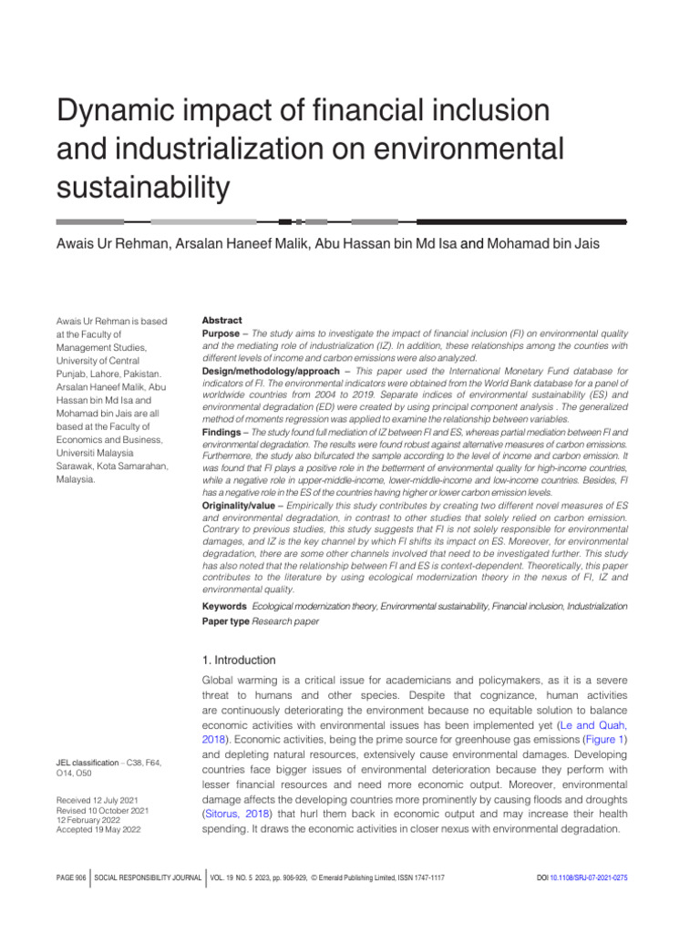 Dynamic Impact of Financial in | PDF | Principal Component Analysis ...