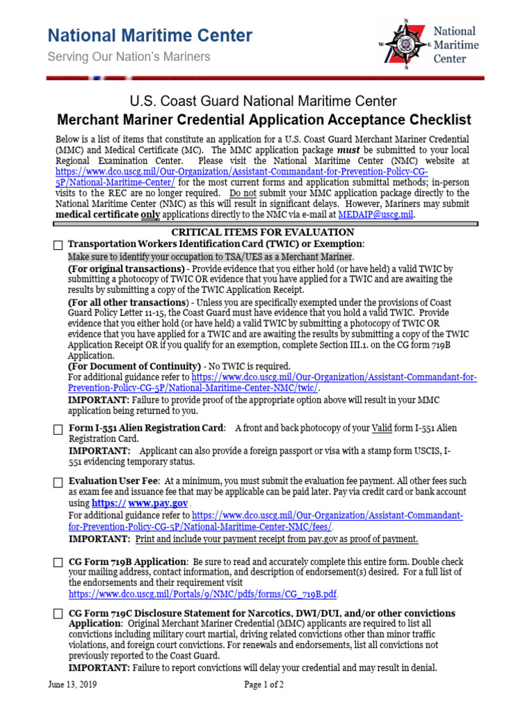 Application Acceptance Checklist | PDF