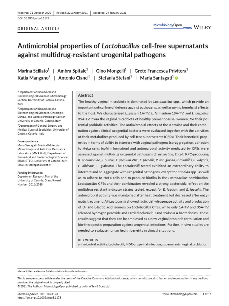 Antimicrobial_properties_of_Lactobacillus_cell-fre | PDF | Lactobacillus | Probiotic