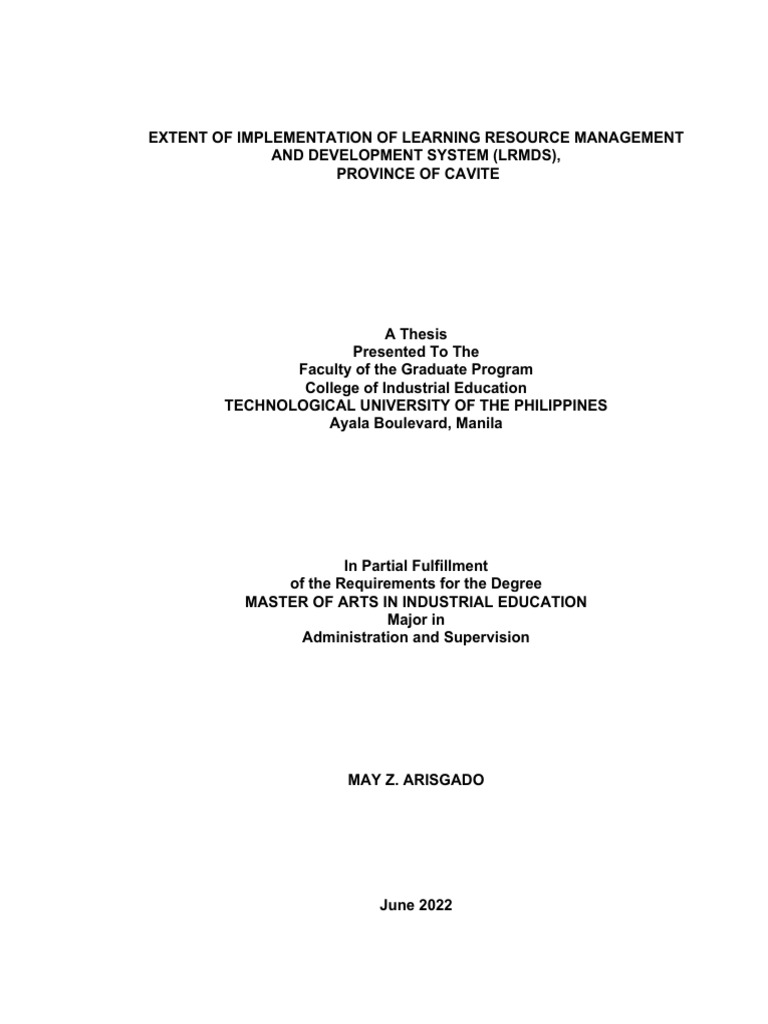 Extent of Implmentation of LRMDS Provinc | PDF | Educational Technology | Learning